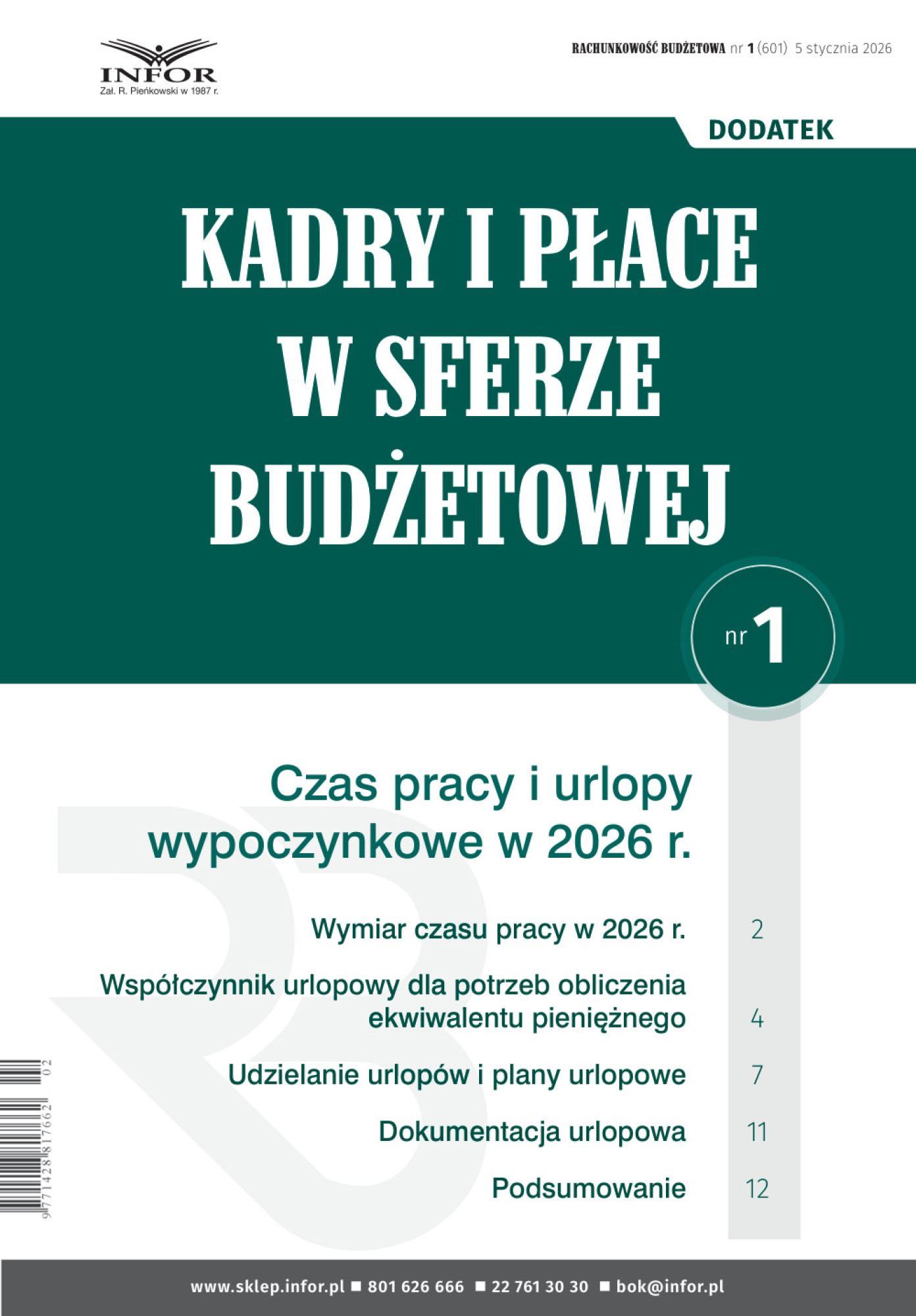 Kalendarium budżetowe – styczeń 2026 r. - INFORLEX Freemium